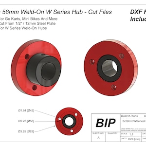 Go Kart Wheel Hub DXF Cut Files: 3x58mm, 3x2.28 PCD (digital Download ...