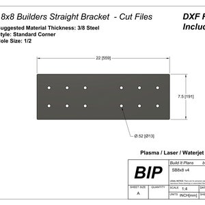 Standard 8x8 Post Straight Bracket DXF Cut File - Etsy