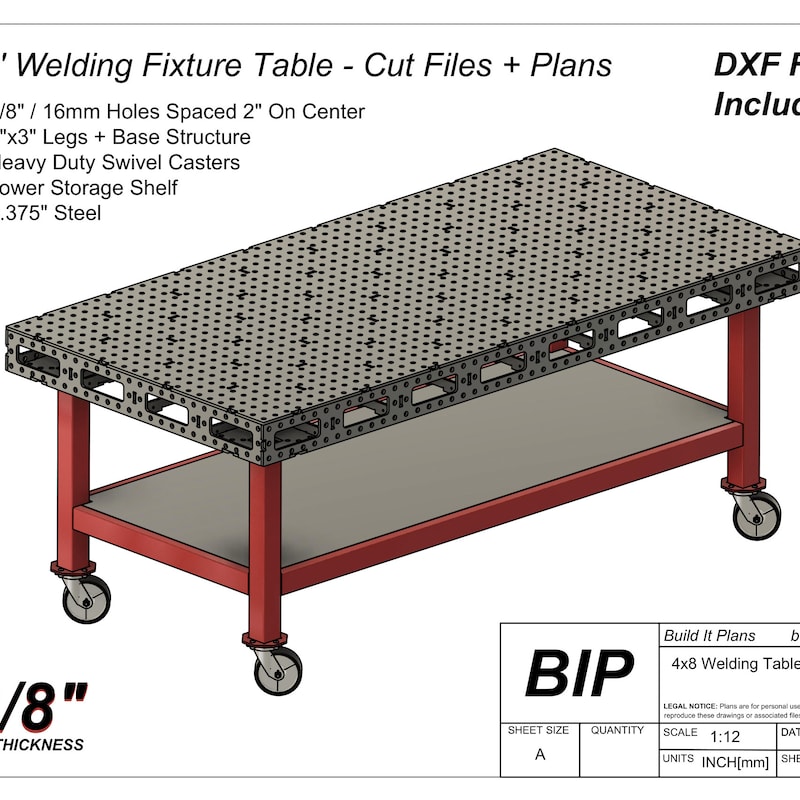 Welding Table Plans - Etsy