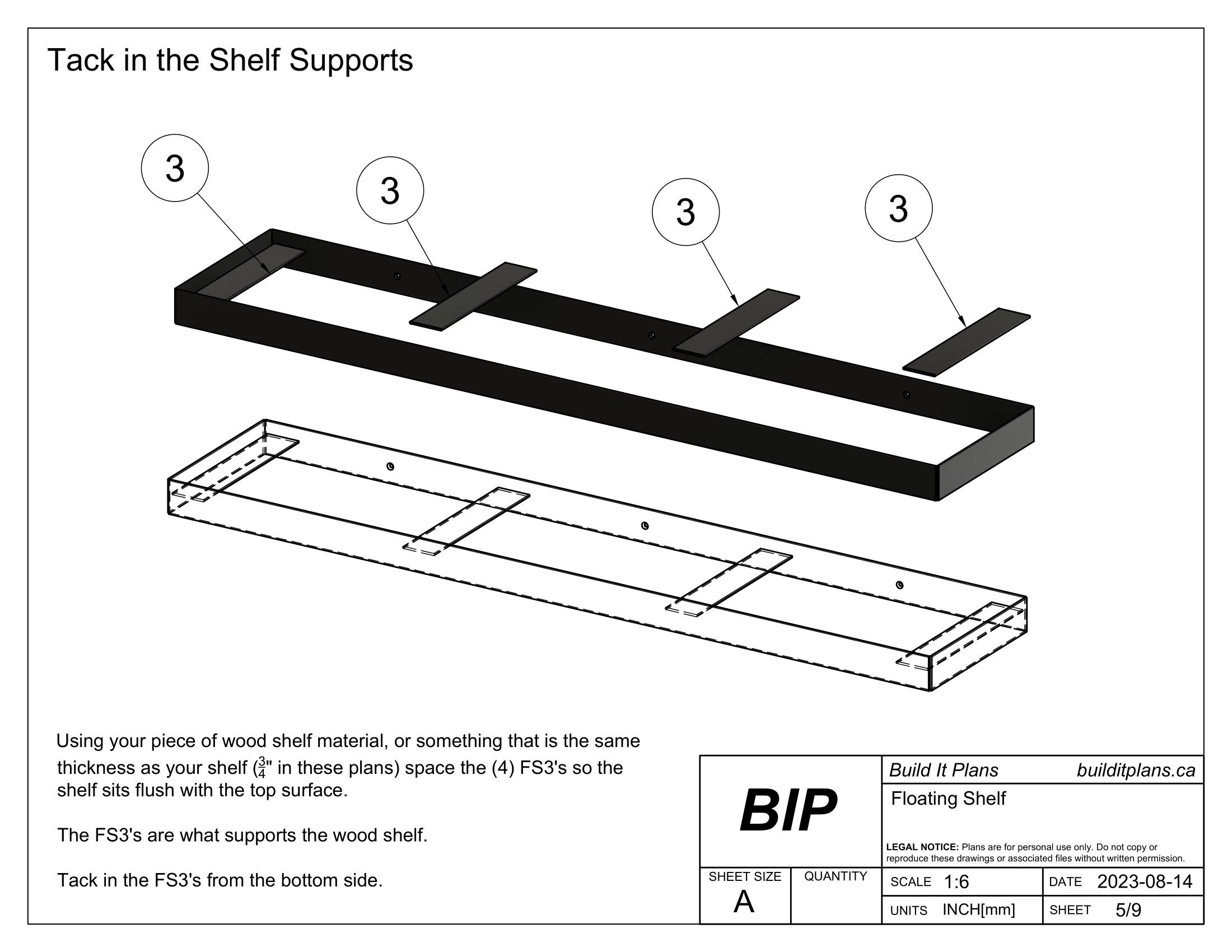 Modern Floating Shelf Plans PDF Plan for Floating Wood and Steel Wall ...