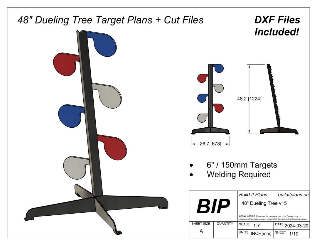 48" Dueling Tree Cut Files - 48 Inch 1200mm Tall Rifle Dueling Tree ...