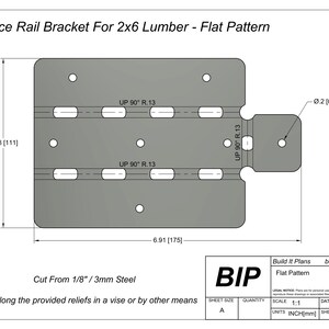 2x6 Fence Rail Bracket DXF Cut File - Etsy