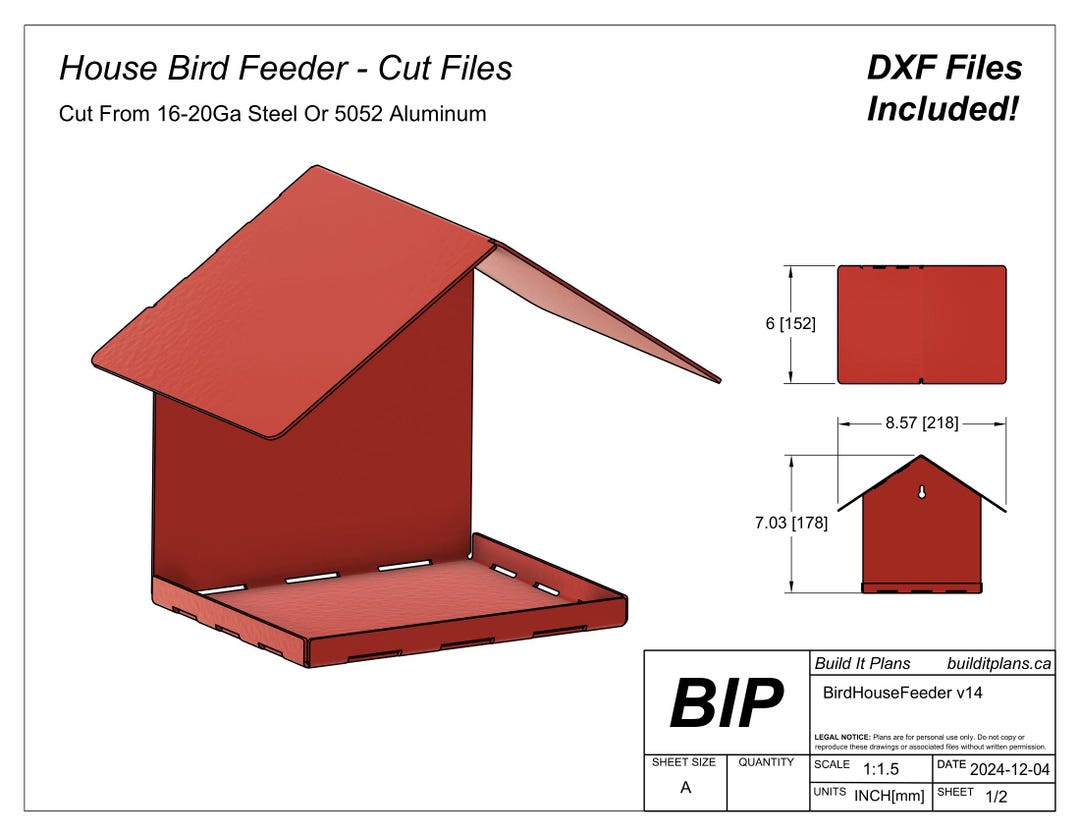 Metal House Bird Feeder Cut File - DIY Outdoor Bird Feeder Files and ...