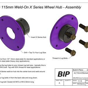 4x115mm Go Kart Hub Cut Files for 4 Bolt 115mm PCD Wheel Hub - DXF ...