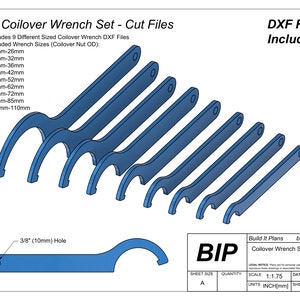 Coilover Wrench DXF Bundle – Spanner Tool Cut Files for Suspension - Etsy