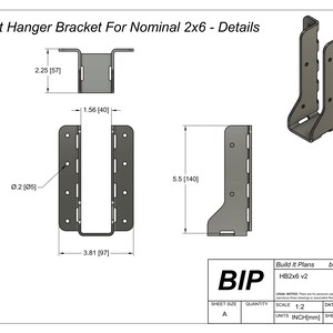 2x6 Joist Hanger Bracket DXF Cut File - 2x6 Bracket File - Etsy