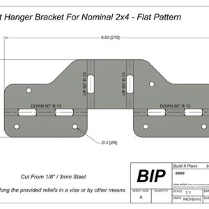 2x4 Joist Hanger Bracket Cut File: DXF Plasma File (digital Download ...
