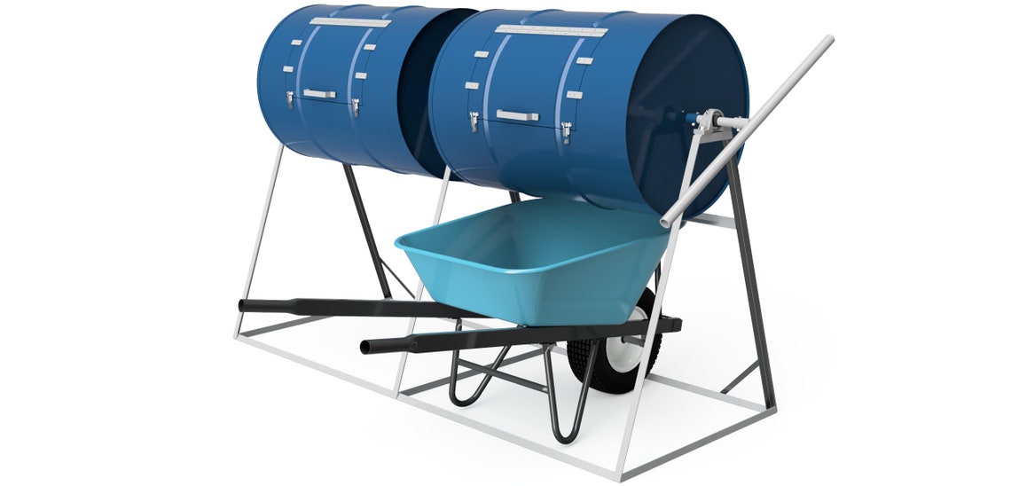 55 Gallon Drum Composter Plans - DIY Large Family Dual Drum Compost ...