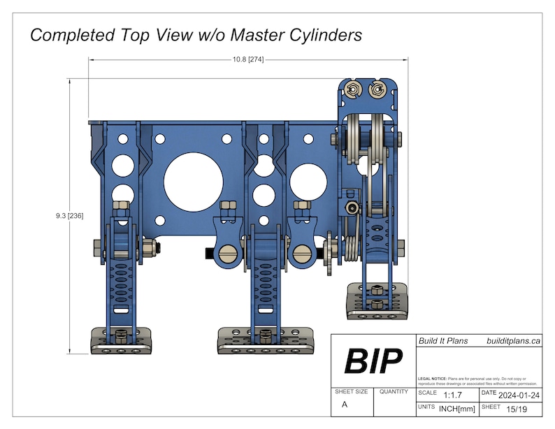Pedal Box Files + Plans - Floor Mount 3 Pedal Set DXF Files + PDF Plans ...