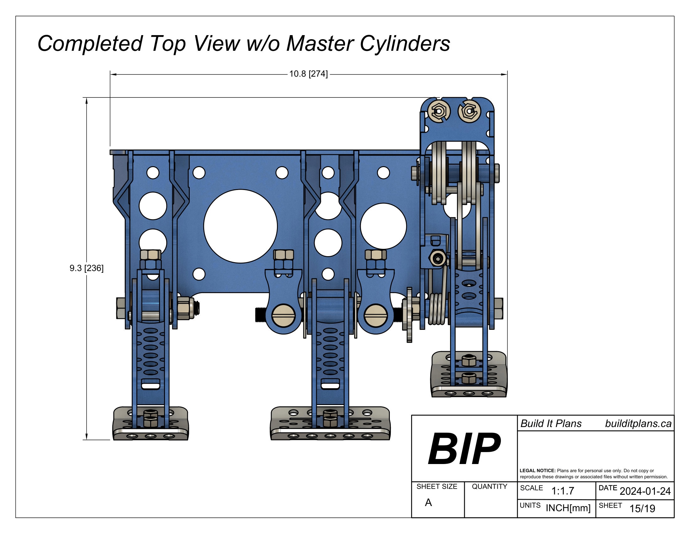 Pedal Box Files + Plans - Floor Mount 3 Pedal Set DXF Files + PDF Plans ...