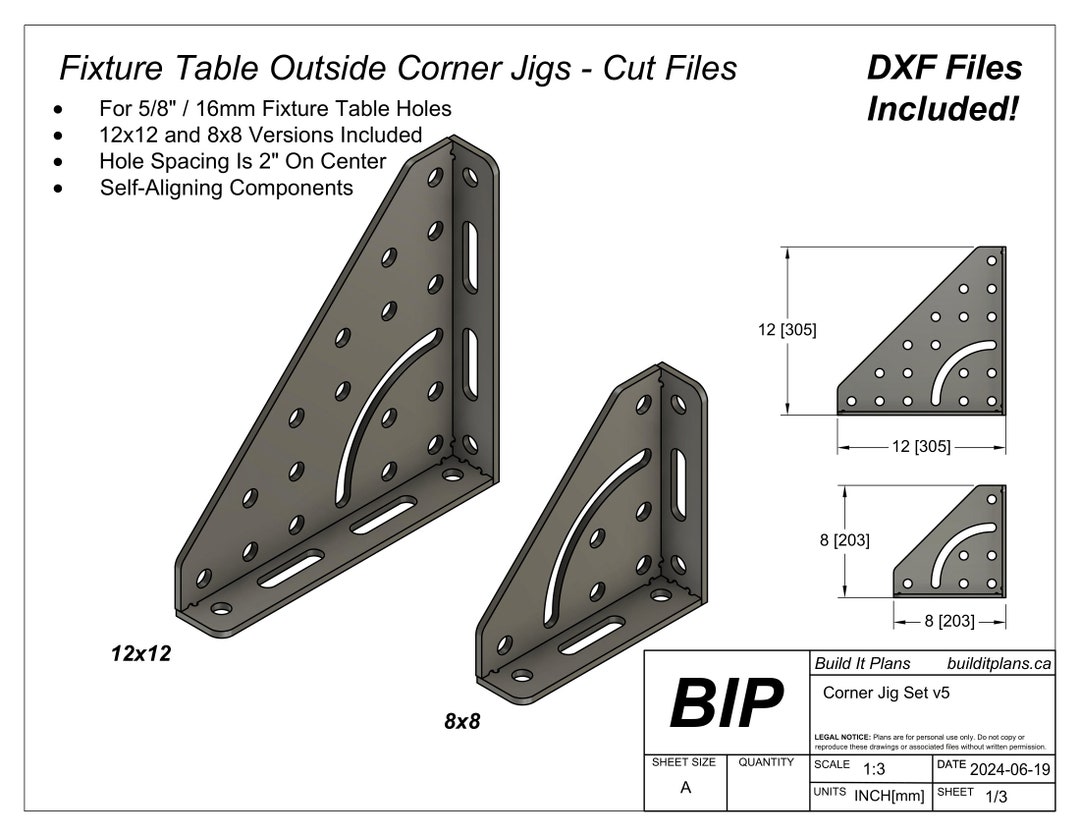 Fixture Table Corner Jig DXF Cut File Pack - Etsy