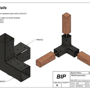4x4 Post Corner Bracket DXF Cut Files - DIY Post Structure - Etsy Australia