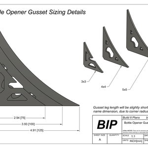 Bottle Opener Gusset DXF Bundle Cut Files for Fabricators - Etsy