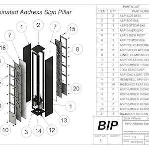 Illuminated Address Sign Pillar DXF Cut Files and Plans - Etsy