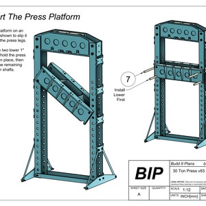 30 Ton Shop Press DXF Files - Heavy Duty Press Cut Files + Plans - Etsy