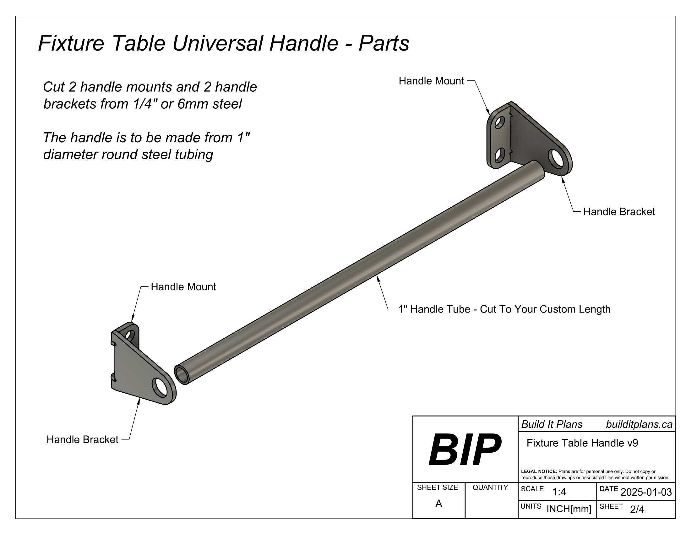 Welding Table Handle DXF Cut Files for Metric & SAE Tables - Etsy