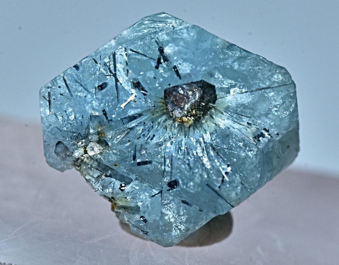 Unusual Etched Vorobyevite Beryl Rosterite Crystal W/ Tourmaline 4.70 ...