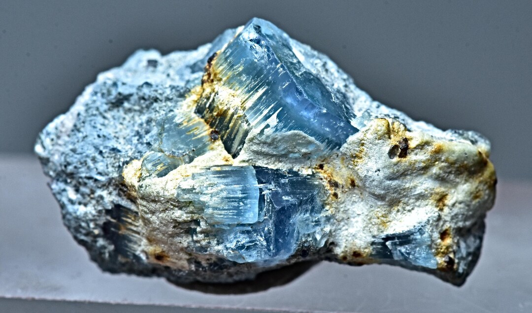 Unusual Vorobyevite Beryl Rosterite Crystal Specimen on Matrix 11 Carat ...