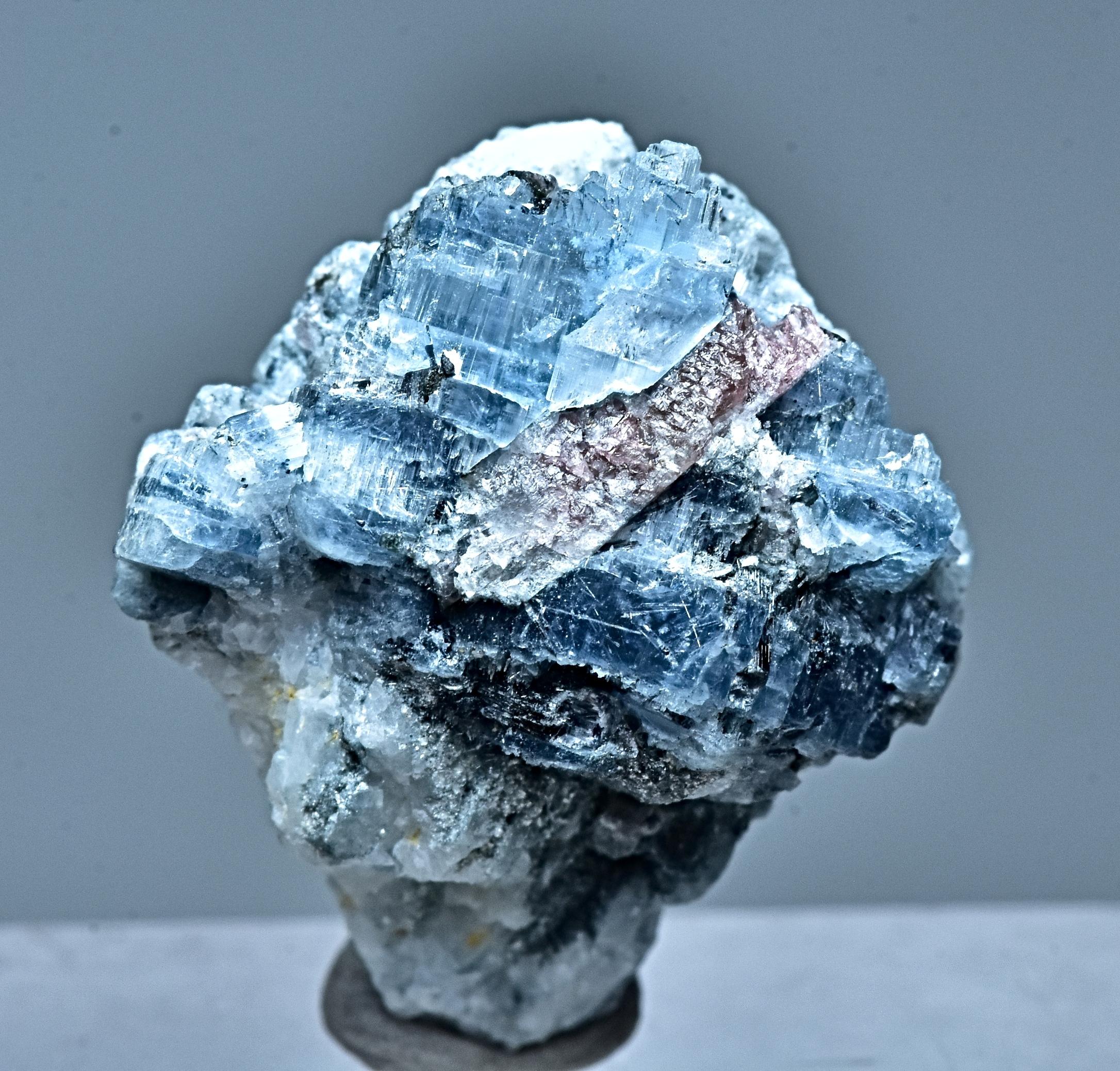 Unusual Vorobyevite Beryl Rosterite Crystal With Tourmaline & Feldspar ...