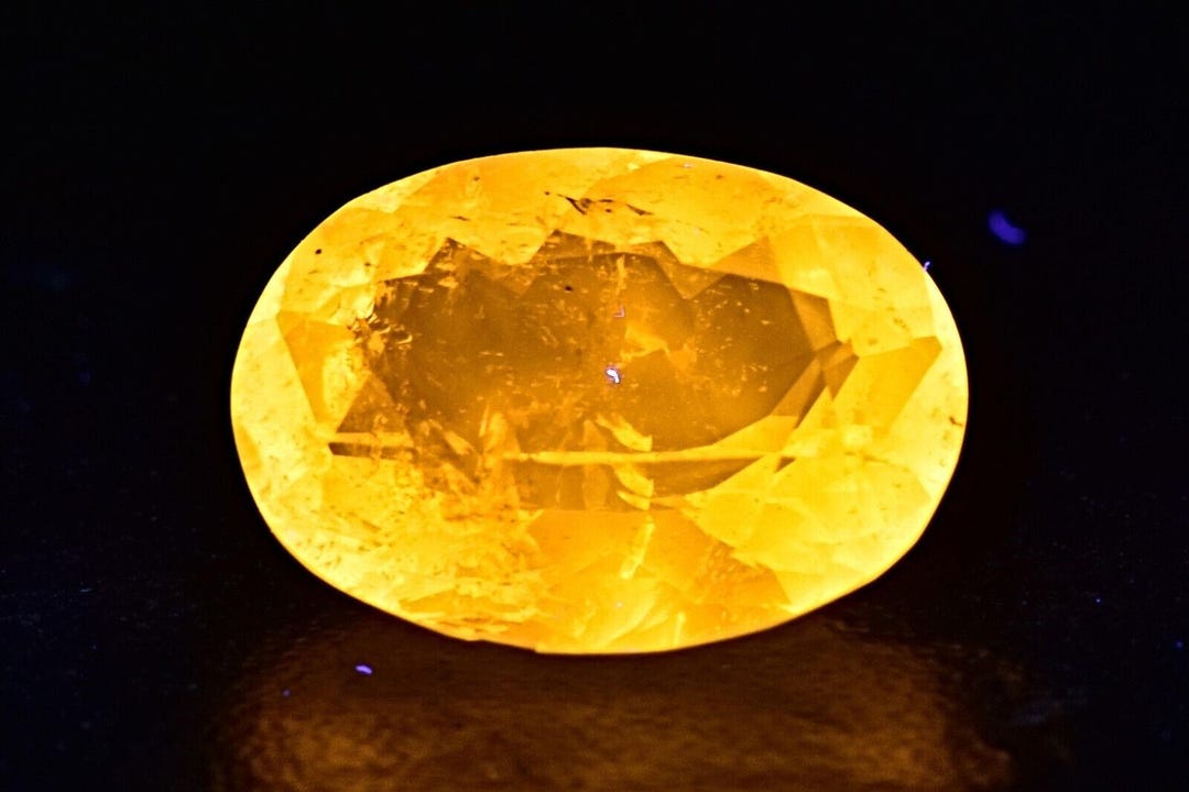 Oval Faceted Fluorescent Scapolite Gemstone 6 Carat - Etsy