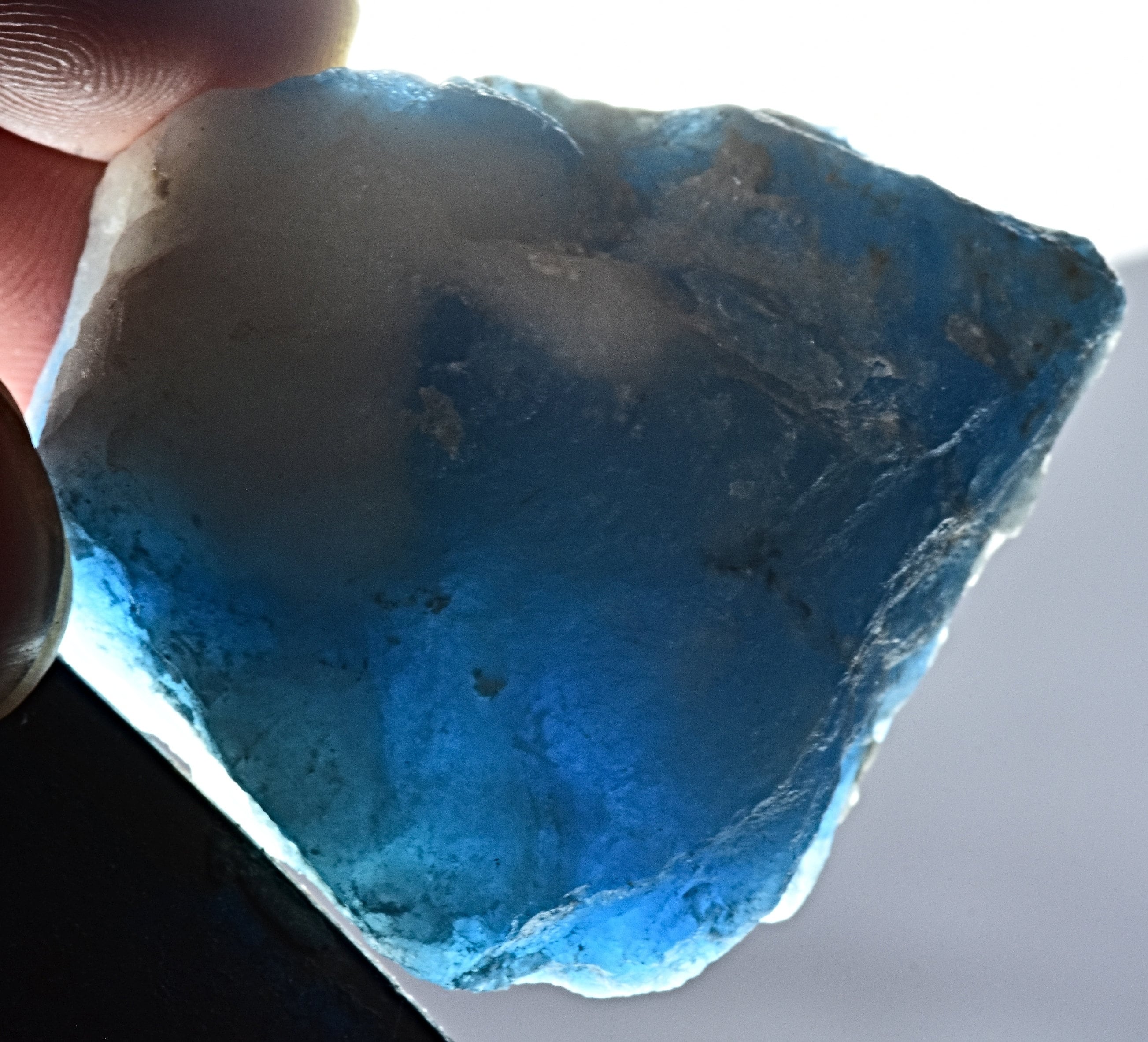 Natural Rare Fluorescent Blue Color Sodalite Rough Stone Combined With ...