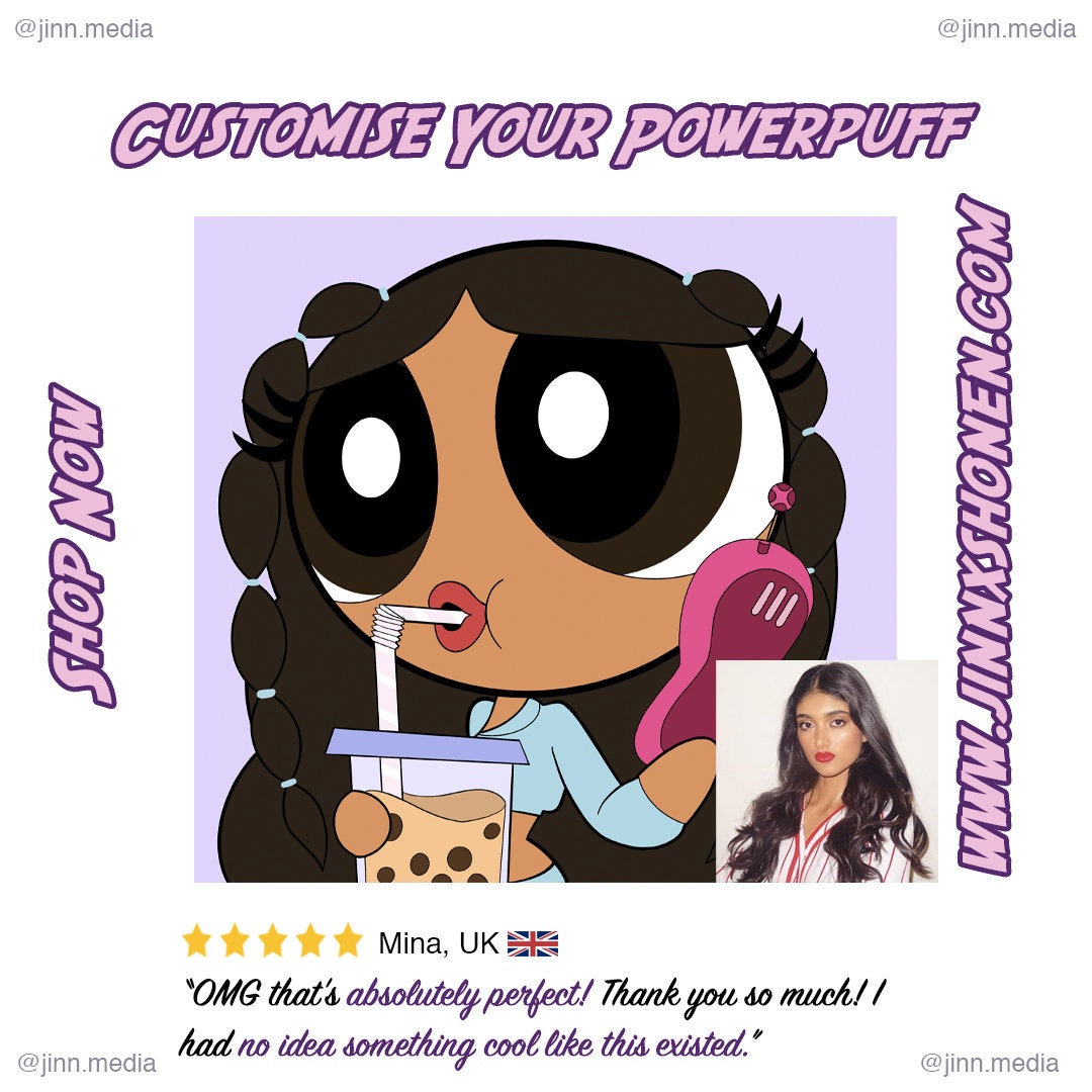 Custom Powerpuff Girls Character Portrait Gift Personalised - Etsy