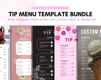 Onlyfans Tip Menu Editable Template Digital Download - Etsy