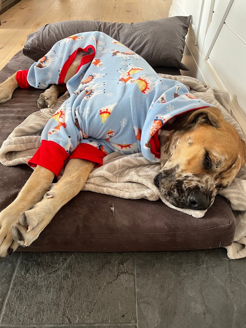 Dog Pjs Warm Dog Clothing Large Dog Pyjamas Blue Dog Pajamas - Etsy