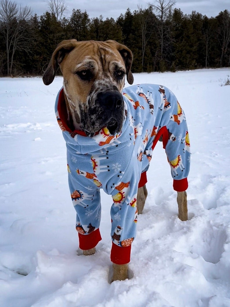 Dog Pjs Warm Dog Clothing Large Dog Pyjamas Blue Dog Pajamas - Etsy