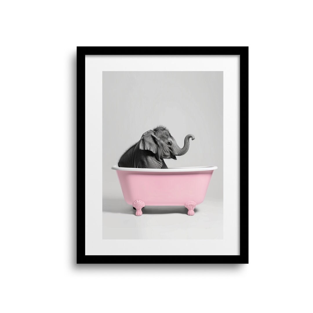 Elephant Wall Art, Bathroom Art, Girls Room Decor, Funny Bathroom Art ...