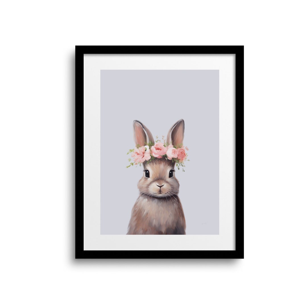 Bunny Flower Crown, Bunny Nursery, Animal Flower Crown, Baby Animal ...
