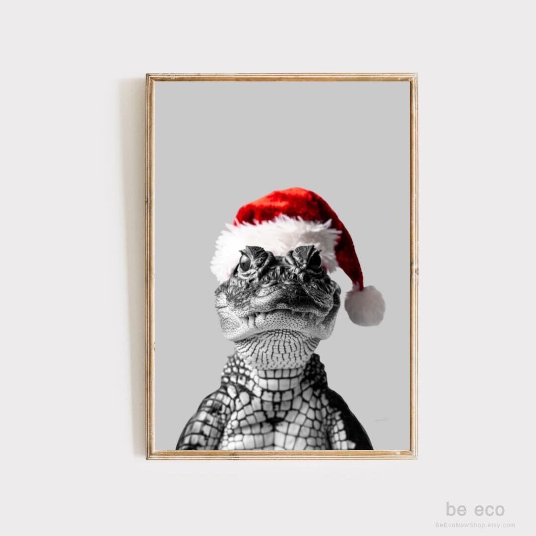 Christmas Wall Art Printable, Alligator Nursery, Modern Christmas ...
