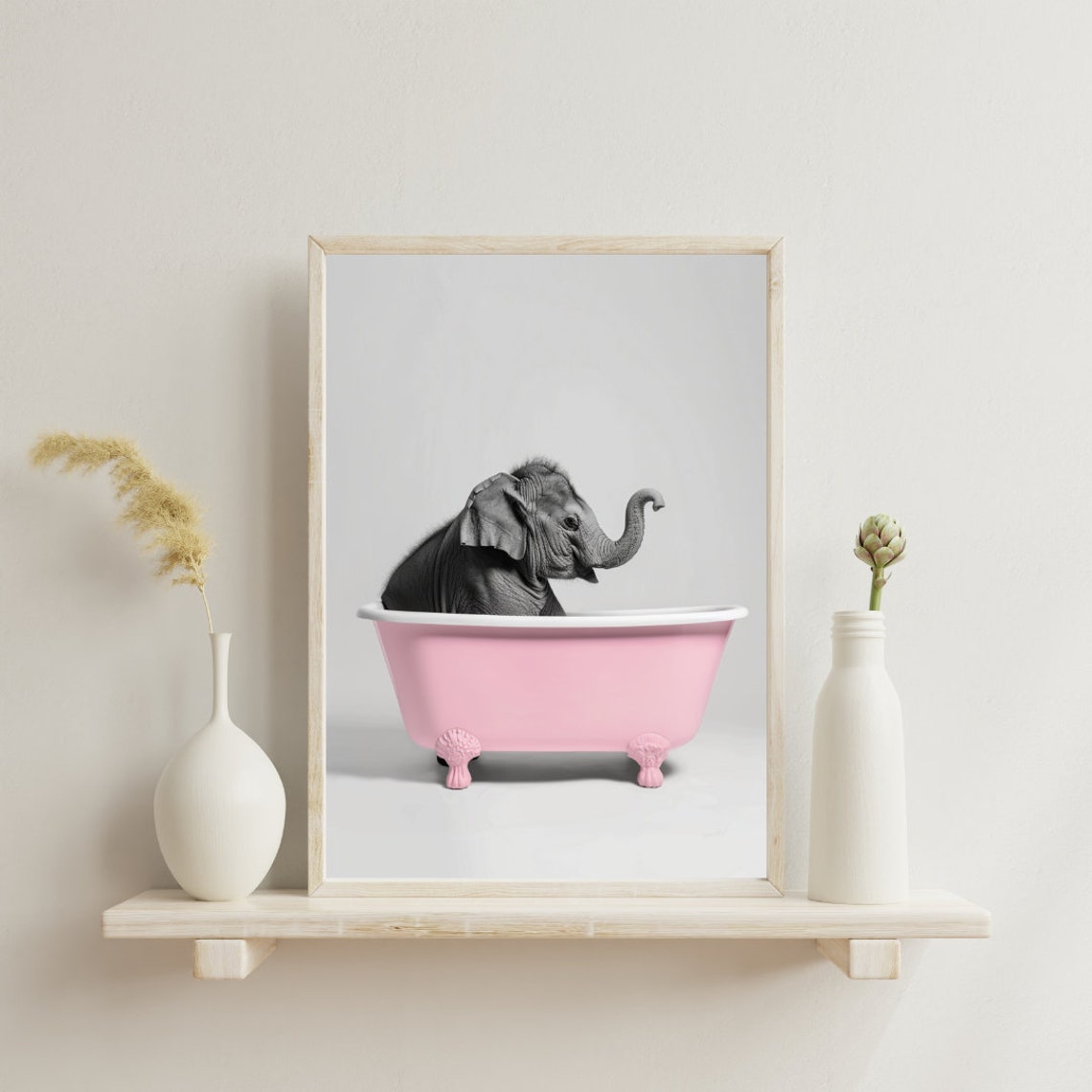 Elephant Wall Art, Bathroom Art, Girls Room Decor, Funny Bathroom Art ...