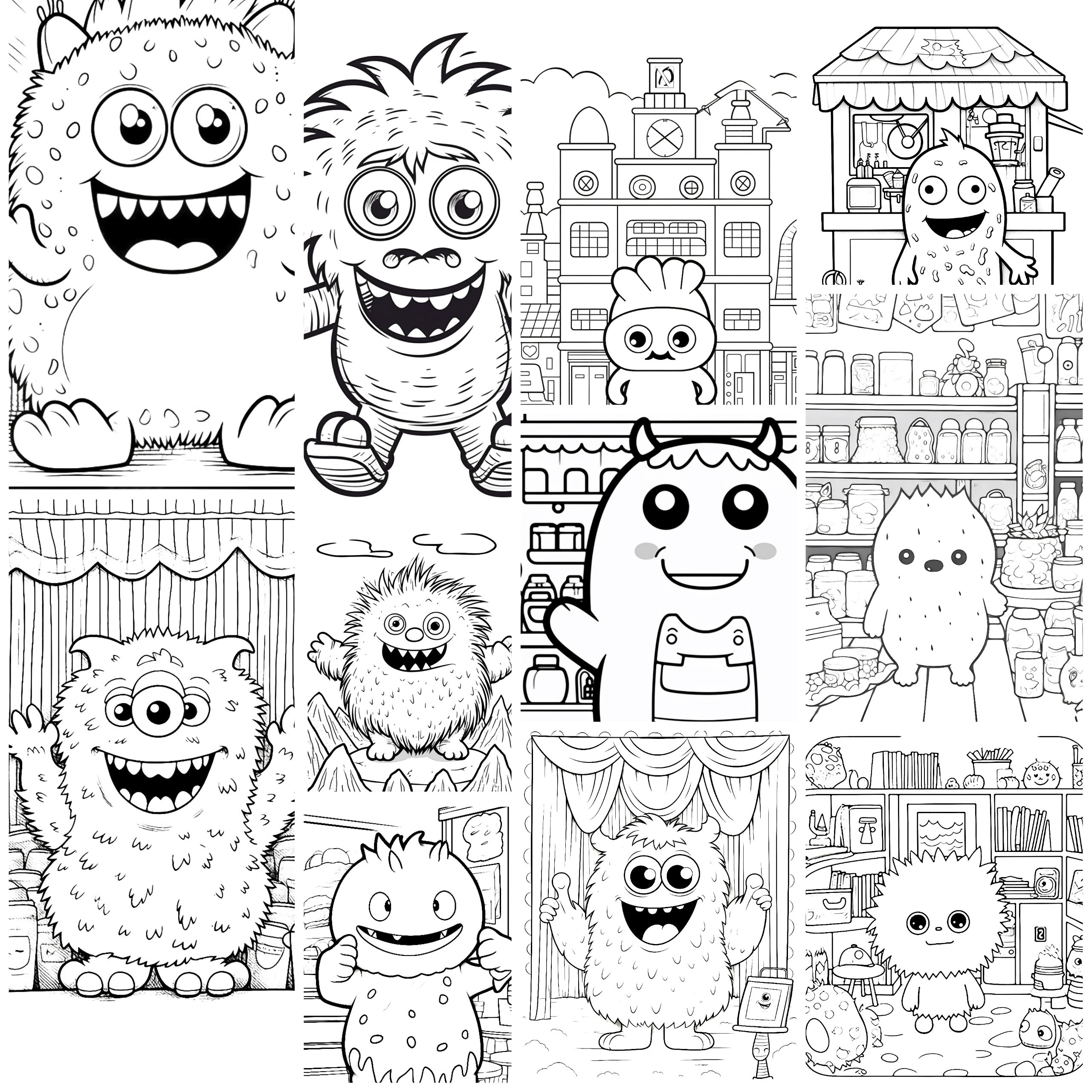 Massive 350 Cute Monsters Digital Coloring Pages Collection Fun for All ...