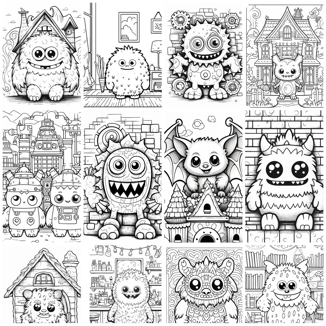 Massive 350 Cute Monsters Digital Coloring Pages Collection Fun for All ...
