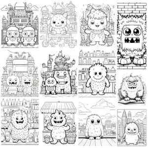 Massive 350 Cute Monsters Digital Coloring Pages Collection Fun for All ...
