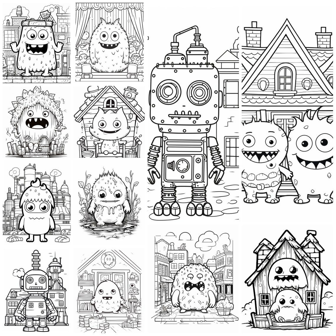 Massive 350 Cute Monsters Digital Coloring Pages Collection Fun for All ...