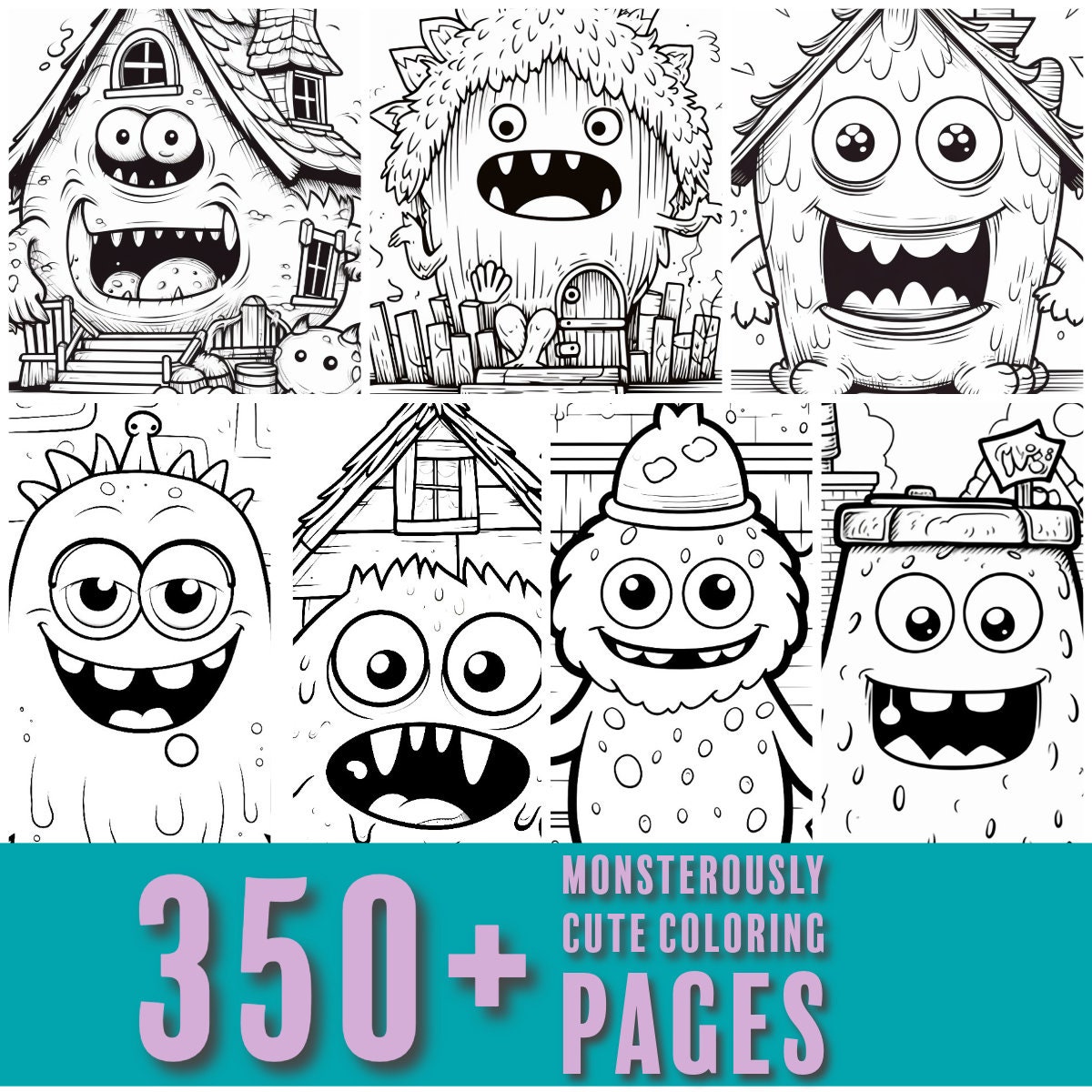 Massive 350 Cute Monsters Digital Coloring Pages Collection Fun for All ...