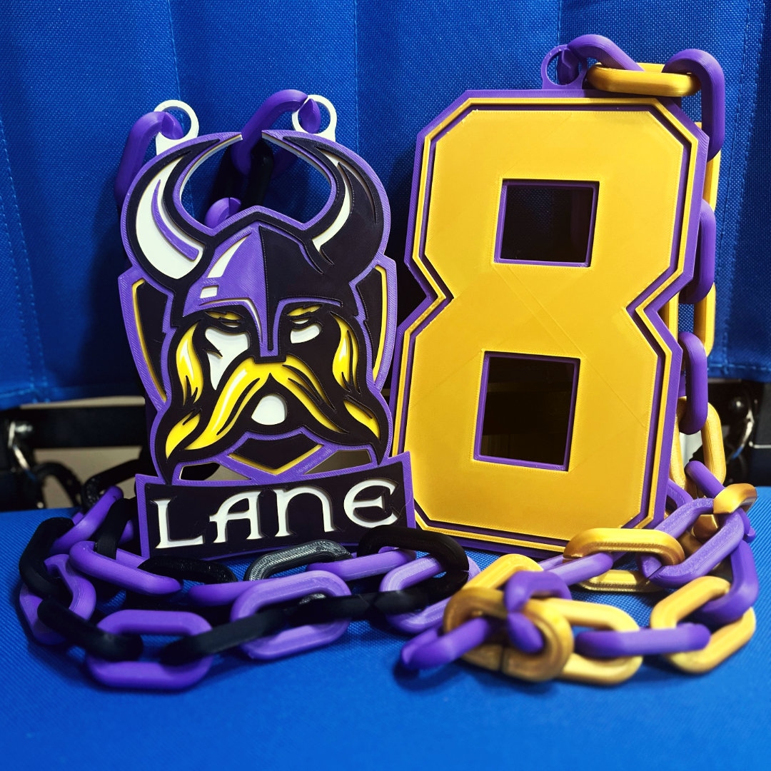 3D Printed Custom Sports Bag Tag for Football, Baseball, Hockey, Soccer ...