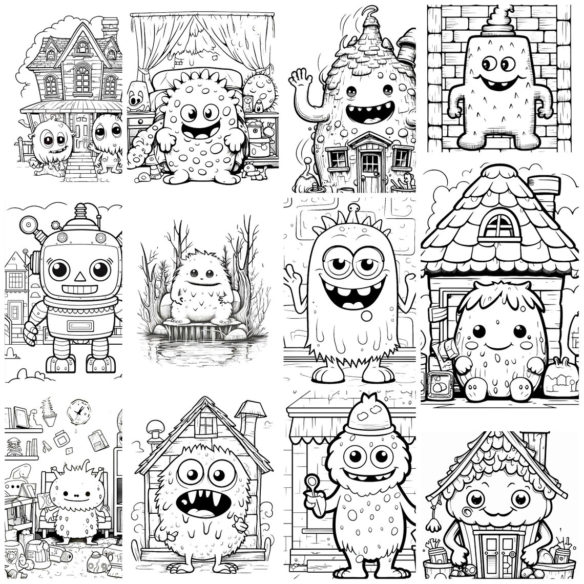 Massive 350 Cute Monsters Digital Coloring Pages Collection Fun for All ...