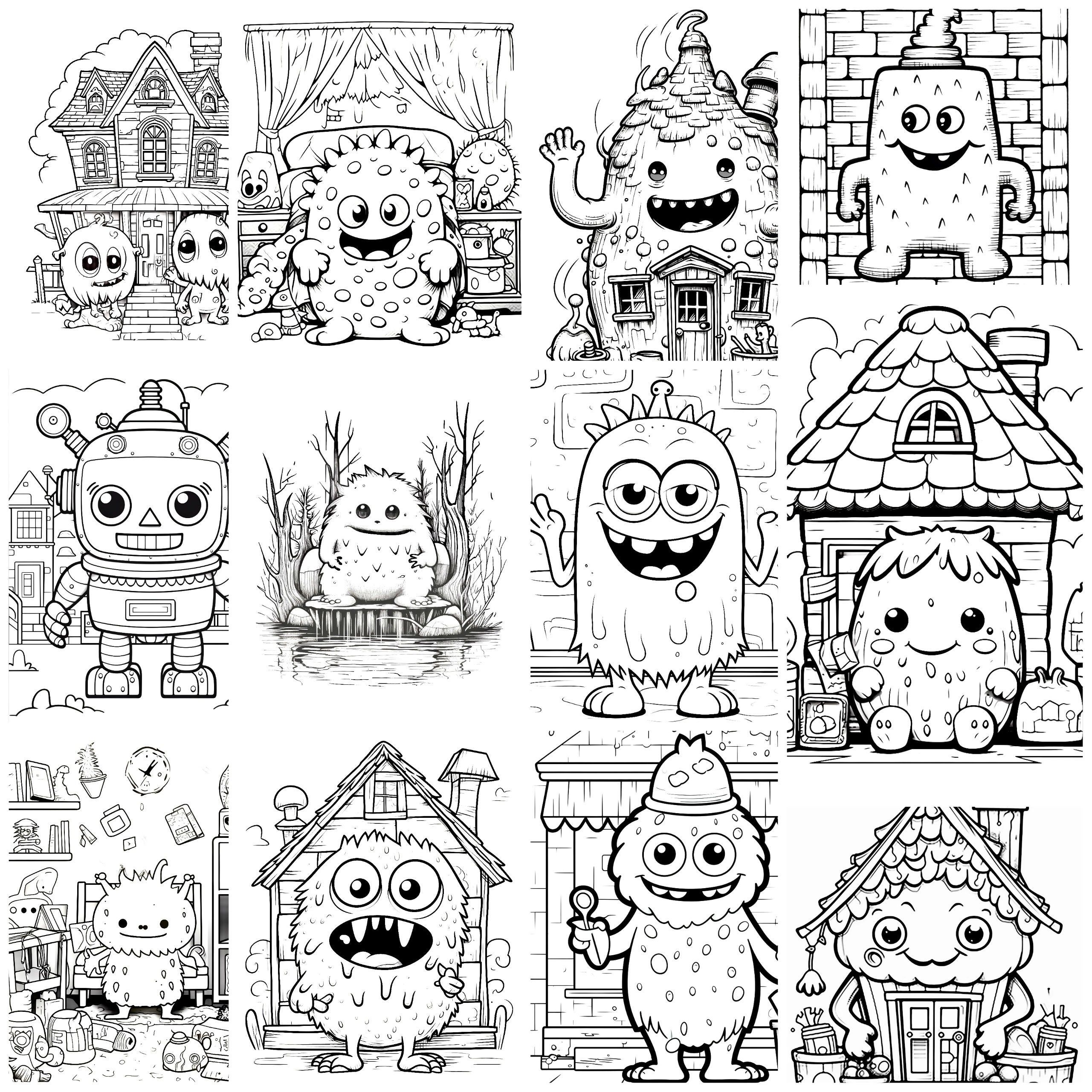 Massive 350 Cute Monsters Digital Coloring Pages Collection Fun for All ...