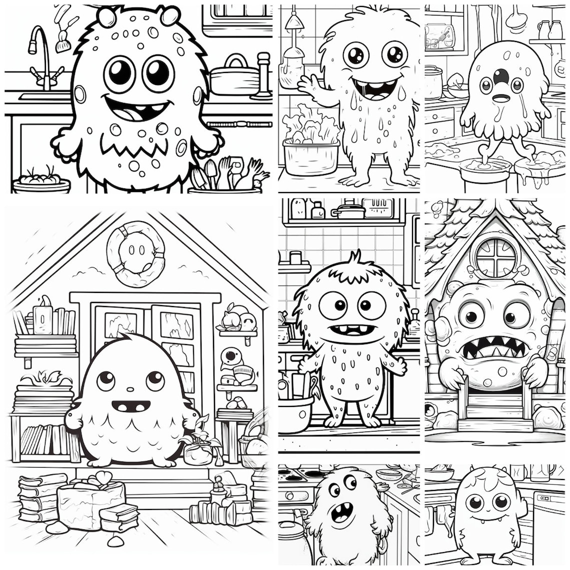 Massive 350 Cute Monsters Digital Coloring Pages Collection Fun for All ...