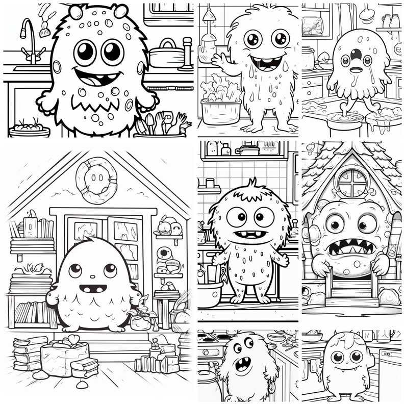 Massive 350 Cute Monsters Digital Coloring Pages Collection Fun for All ...