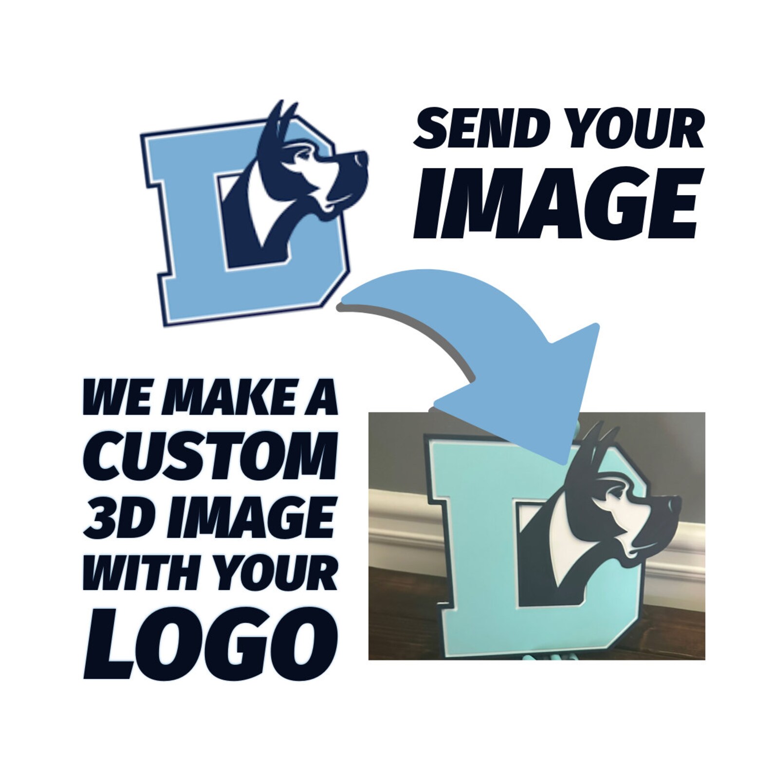 Custom 3d-printed Wall Emblems - Personalized Image, Team, or Business ...