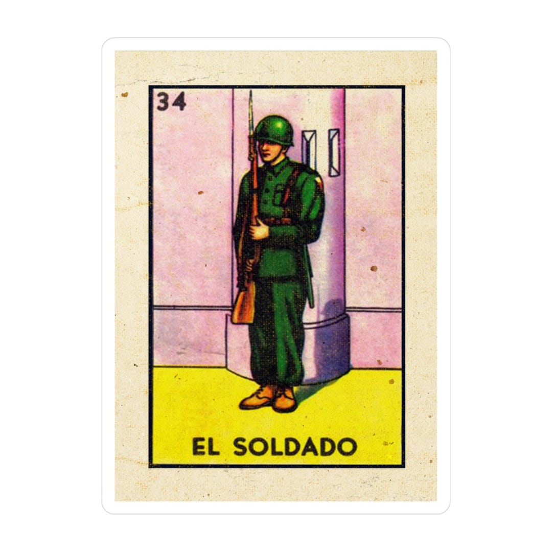 El Soldado Loteria original Vintage Version Kiss-cut Vinyl Decal - Etsy