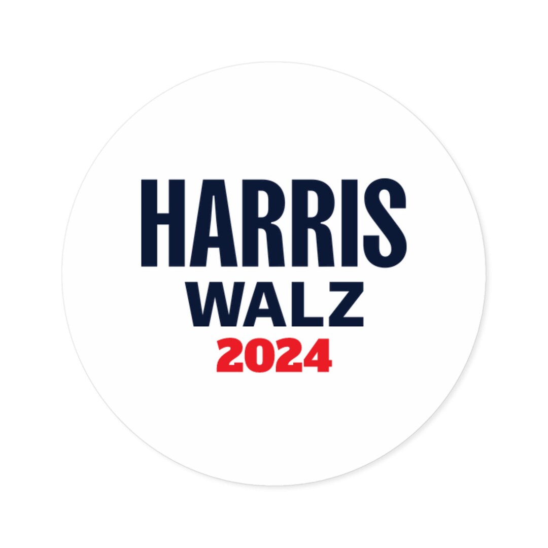 Kamala Harris & Walz 2024 Round Stickers, Indooroutdoor - Etsy UK