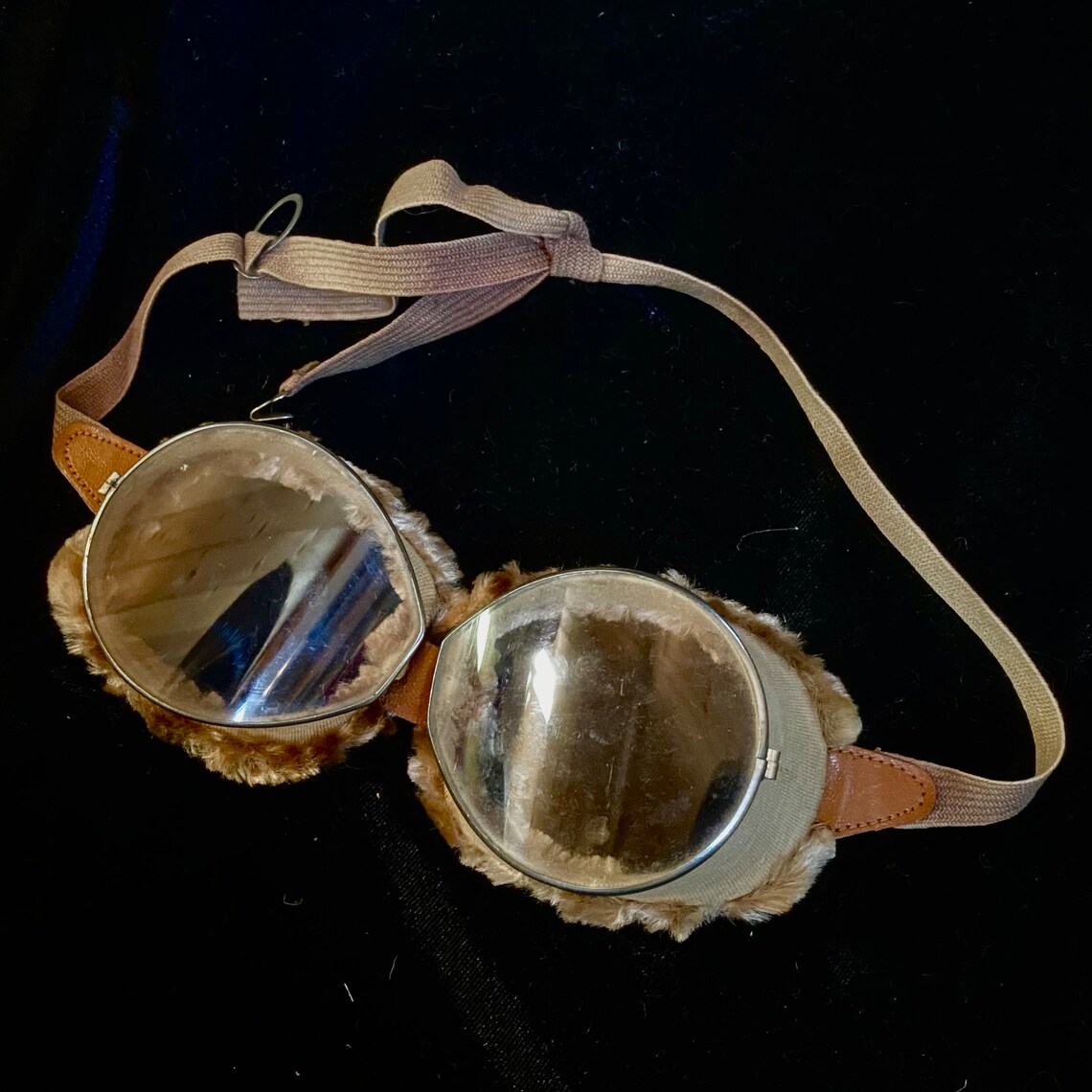 Antique 1920s Fur-lined Driving Goggles - Etsy