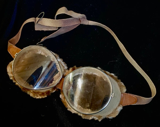 Antique 1920s Fur-lined Driving Goggles - Etsy