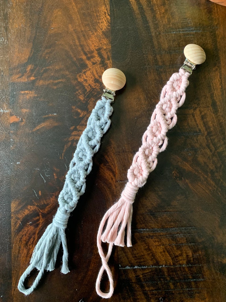Handmade Macrame Pacifier Clips - Etsy