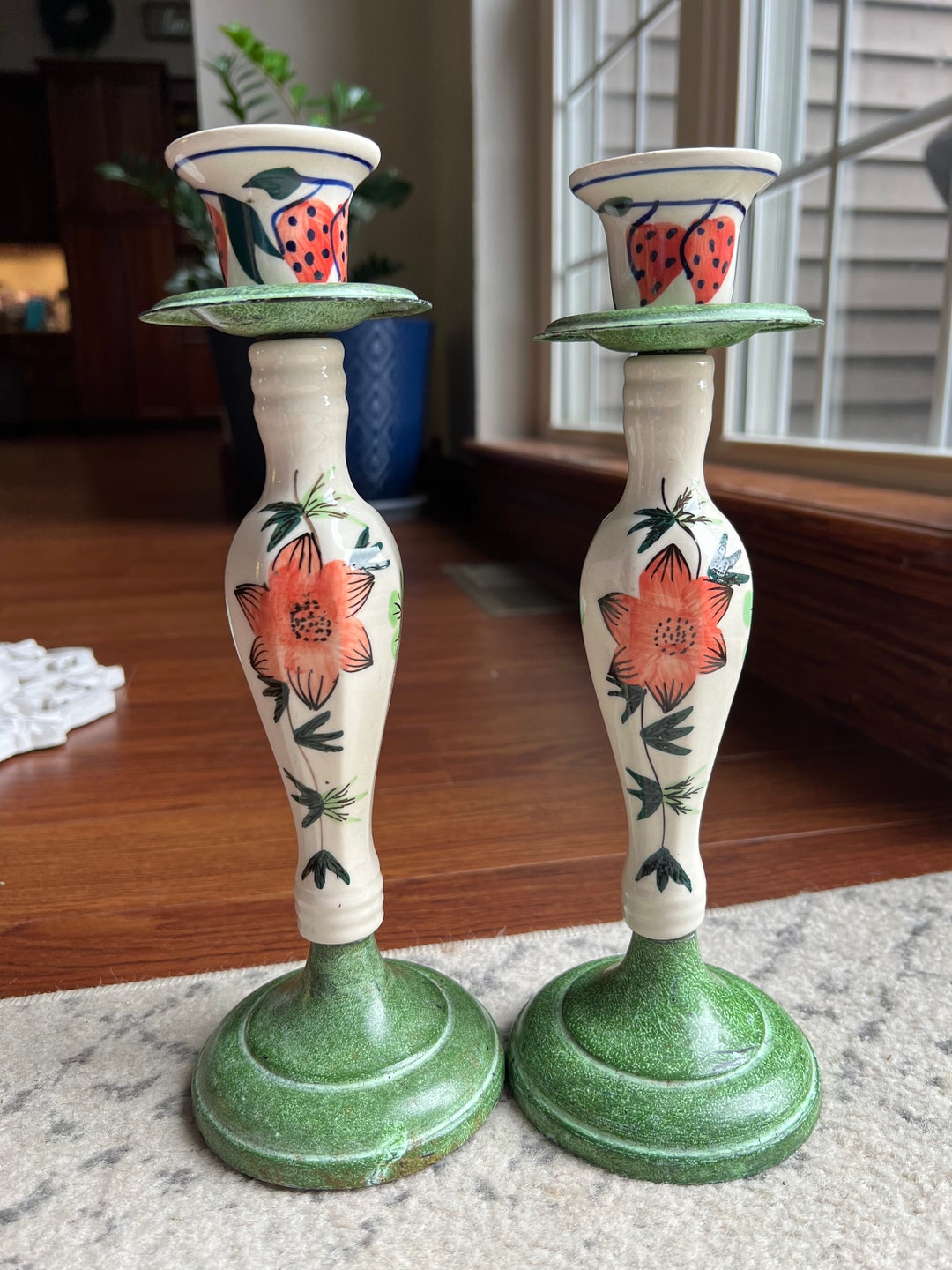 Hand Painted Candle Sticks - Etsy